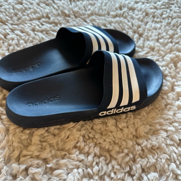 adidas | Shoes | Adidas Navy Slides Size 2 | Poshmark